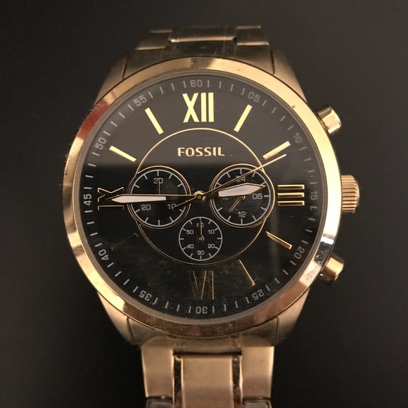 Fossil | Accessories | Fossil Chronograph Gold Tone Stainless Steel ...